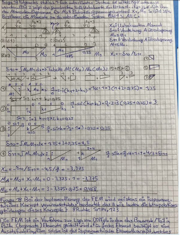 Das folgende statische System (1-ml statisch unbestimmt ...
